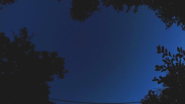 Ночной таймлапс звездного неба