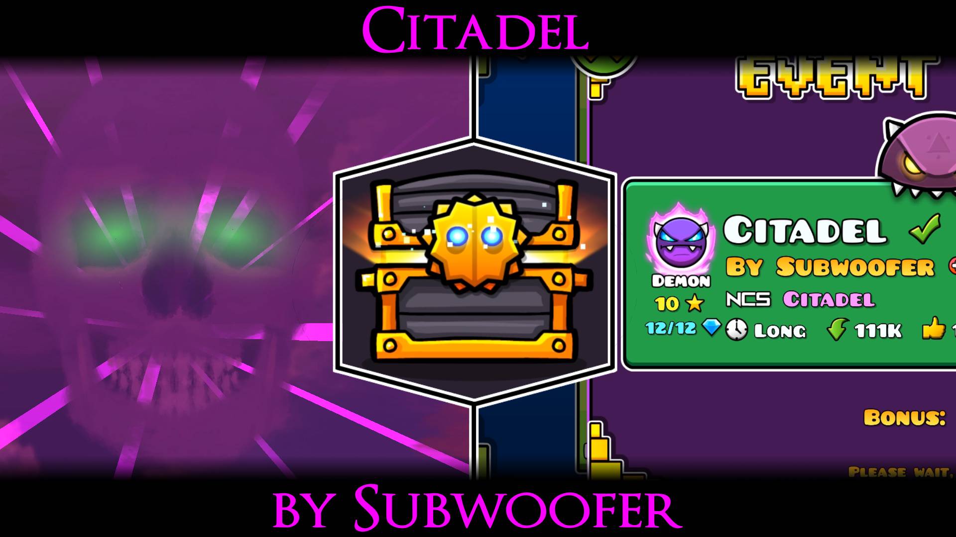 Первый золотой ключ в Geometry Dash | Citadel by Subwoofer | Event Level
