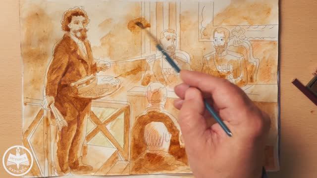 Мариинский дворец
Видеоурок "Художник Илья Репин работает над картиной" техника-карандаш, сепия