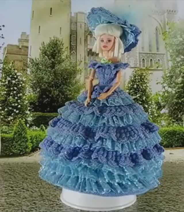 Платье Голубая лагуна. Крючком