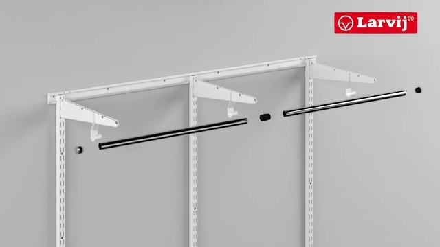 Установка штанги в гардеробную Larvij