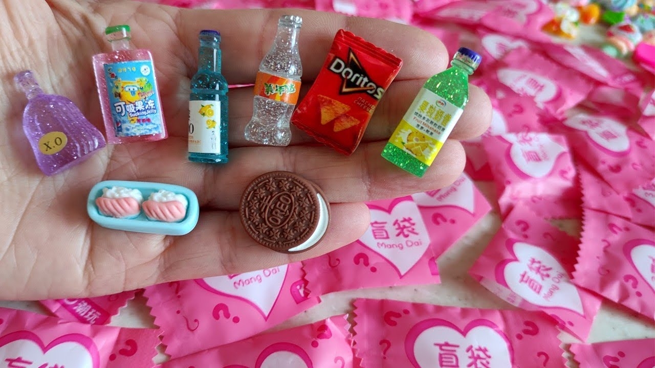 100 шт МИНИ-ПРОДУКТЫ для кукол. Распаковка мини-продуктов., пакетиков-сюрпризов.