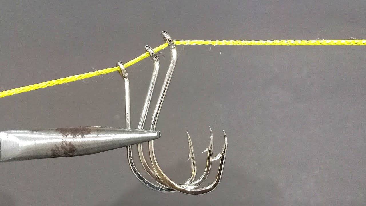 Связь трёх рыболовных крючков | Секрет рыбацкого узла