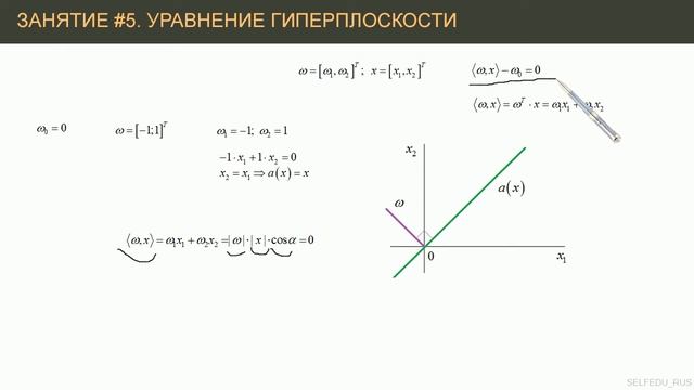 #5. Уравнение гиперплоскости в задачах бинарной классификации ｜ Машинное обучение