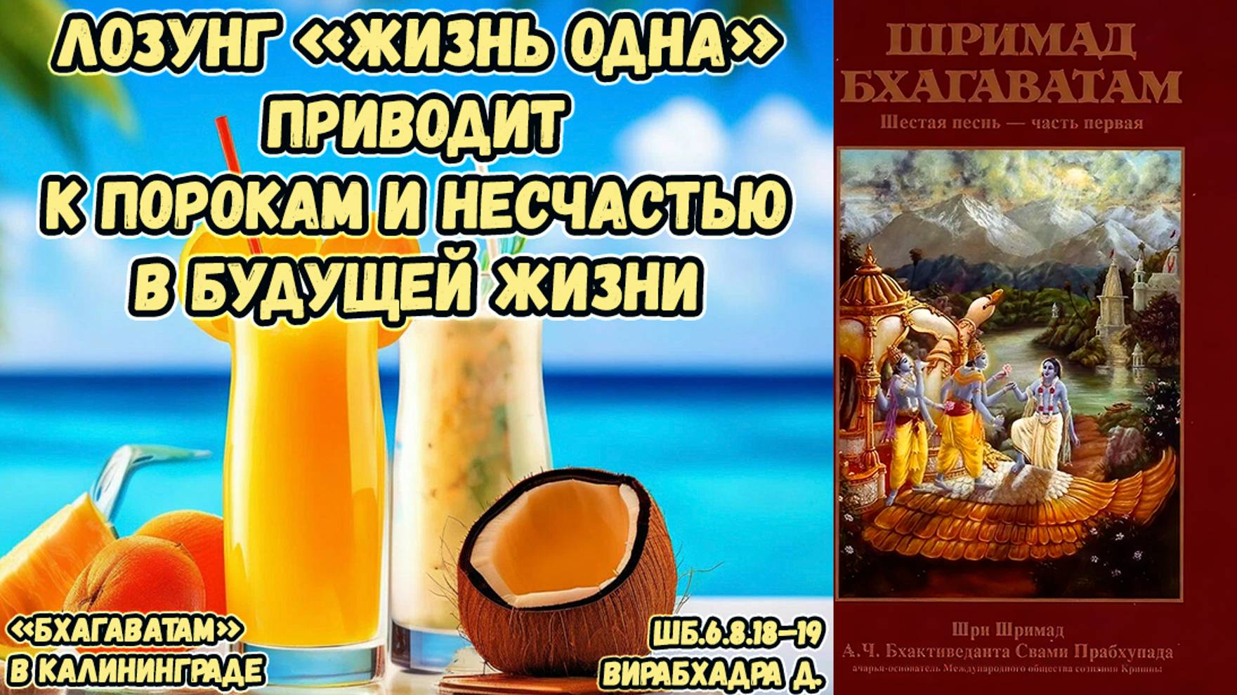 Лозунг «жизнь одна» приводит к порокам и несчастью в будущей жизни. Вирабхадра д. ШБ.6.8.18–19