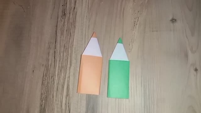 Оригами карандаш. Поделки из бумаги. Закладка из бумаги