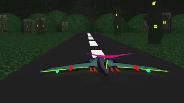 Мультик про самолет | Взлет и посадка ночью | Мультфильм про транспорт  #мультфильм #самолет #3д