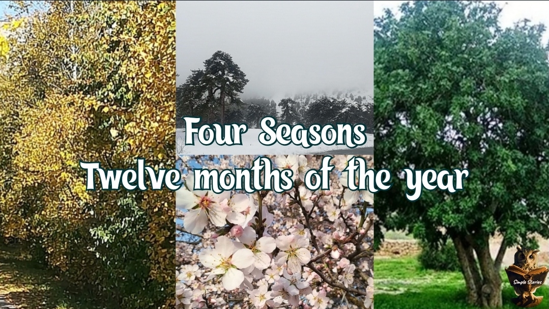 Four Seasons. Twelve months of the year in English