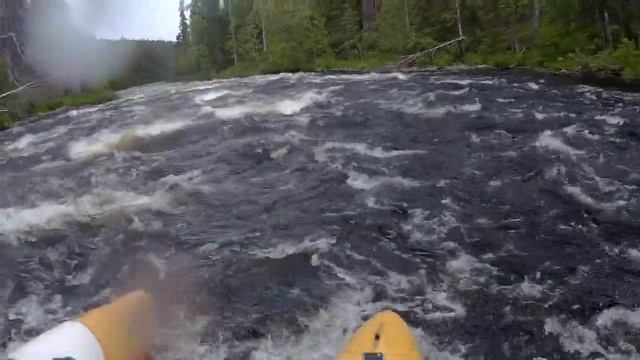 Прохождение порога Семиповоротный, река Писта