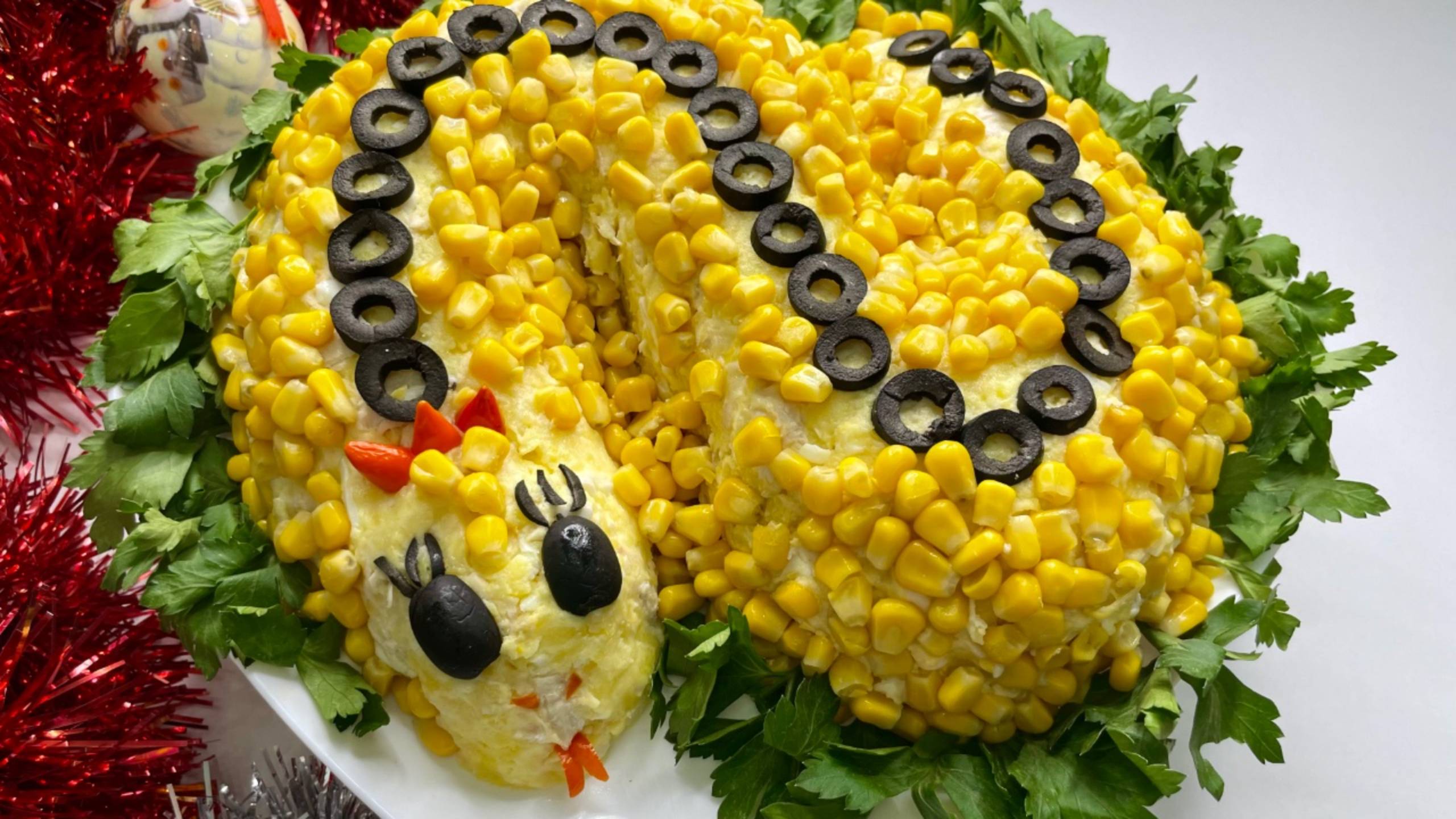 🥗 Салат «Змейка» с курицей на праздничный Новогодний стол в ГОД ЗМЕИ.
