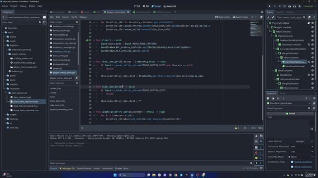 5. Player Menu 3 - Item Descriptions