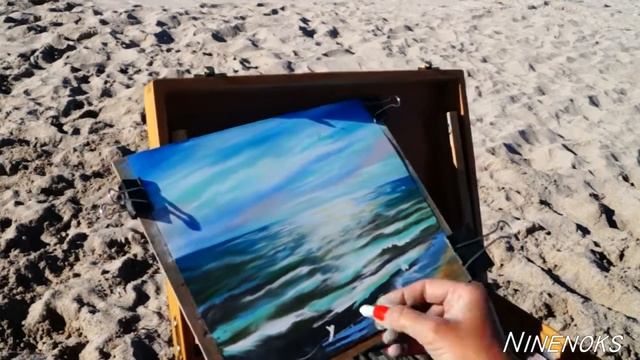 Как НАРИСОВАТЬ МОРЕ СУХОЙ ПАСТЕЛЬЮ. Пастельные карандаши. Пленэр на природе. Крымские каникулы.