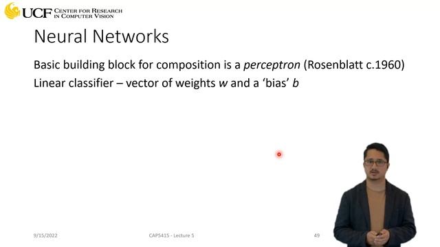 Lecture 5 - Introduction to Neural Networks