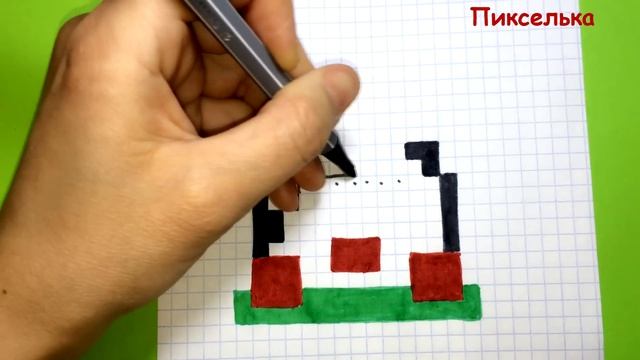 Как Рисовать Деда Мороза по Клеточкам ♥ Рисунки по Клеточкам #pixelart