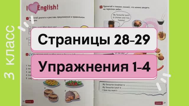 Английский 3 класс. Рабочая тетрадь Spotlight 3. Страницы 28-29. Упражнения 1-4