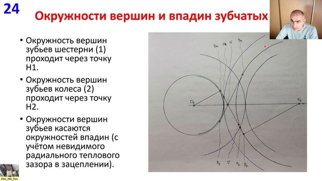 6.1. Картина эвольвентного зацепления (вариант 1)