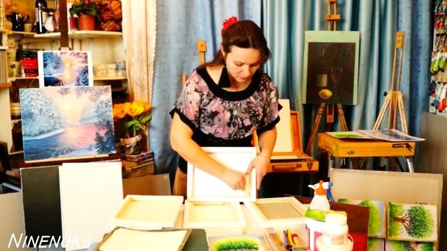 На чём можно писать МАСЛЯНЫМИ КРАСКАМИ, гуашью, акрилом. Выбор холста. Как убрать складки.