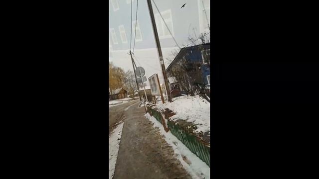 А у нас первый снег, прогулка  по селу