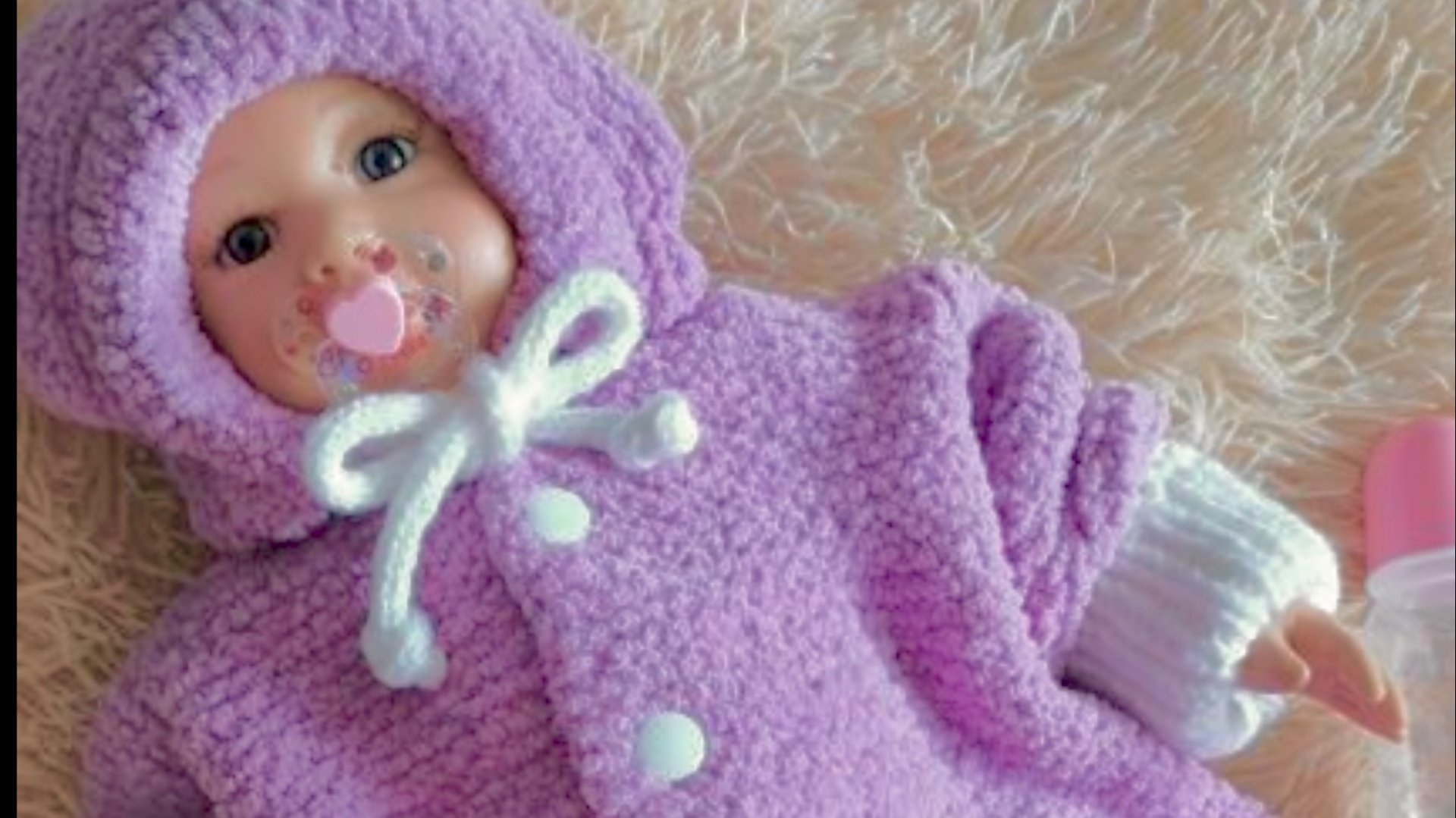 Видео урок по вязанию комбинезона из плюшевой пряжи