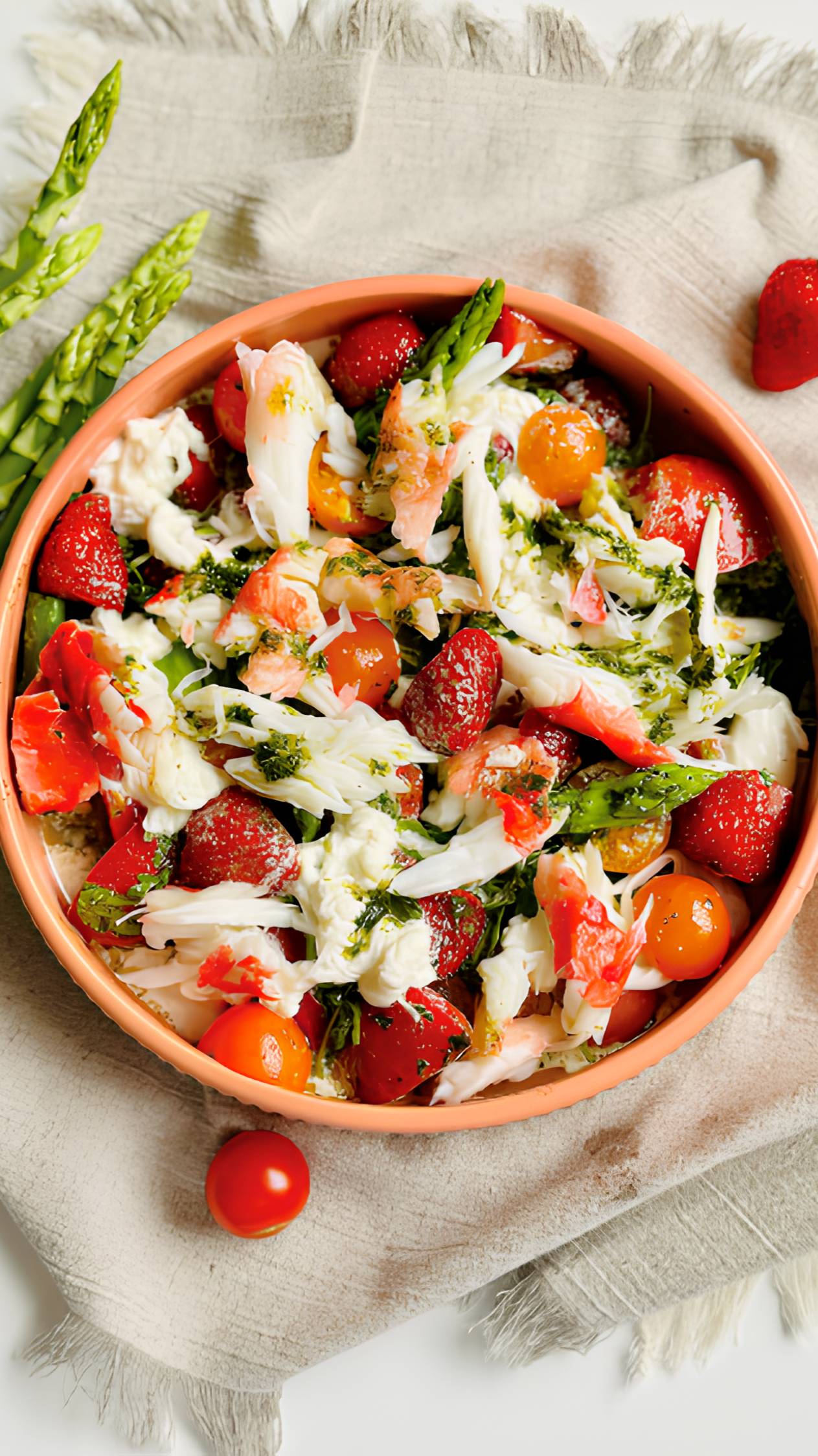 Салат с крабом, клубникой и страчателлой – рецепт от «Икорного»