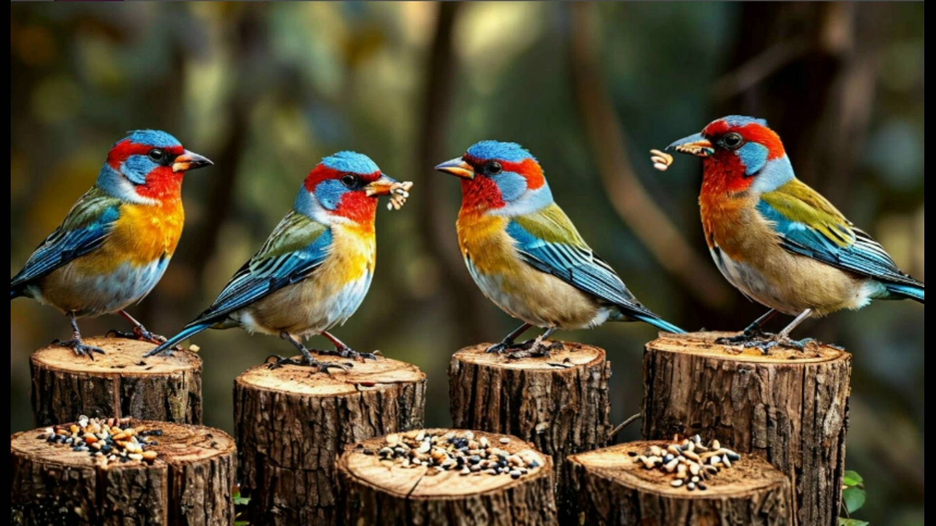 Птицы на кормушке