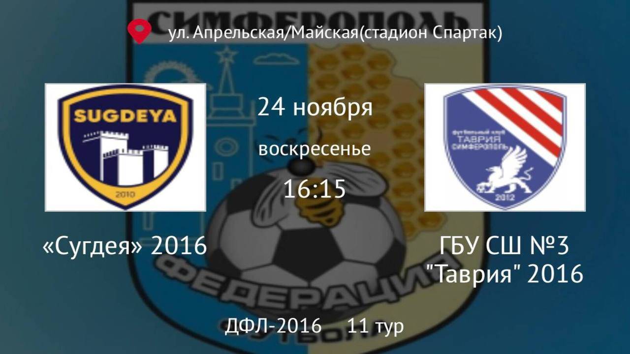 ГБУ СШ №3 Таврия vs СШ Сугдея