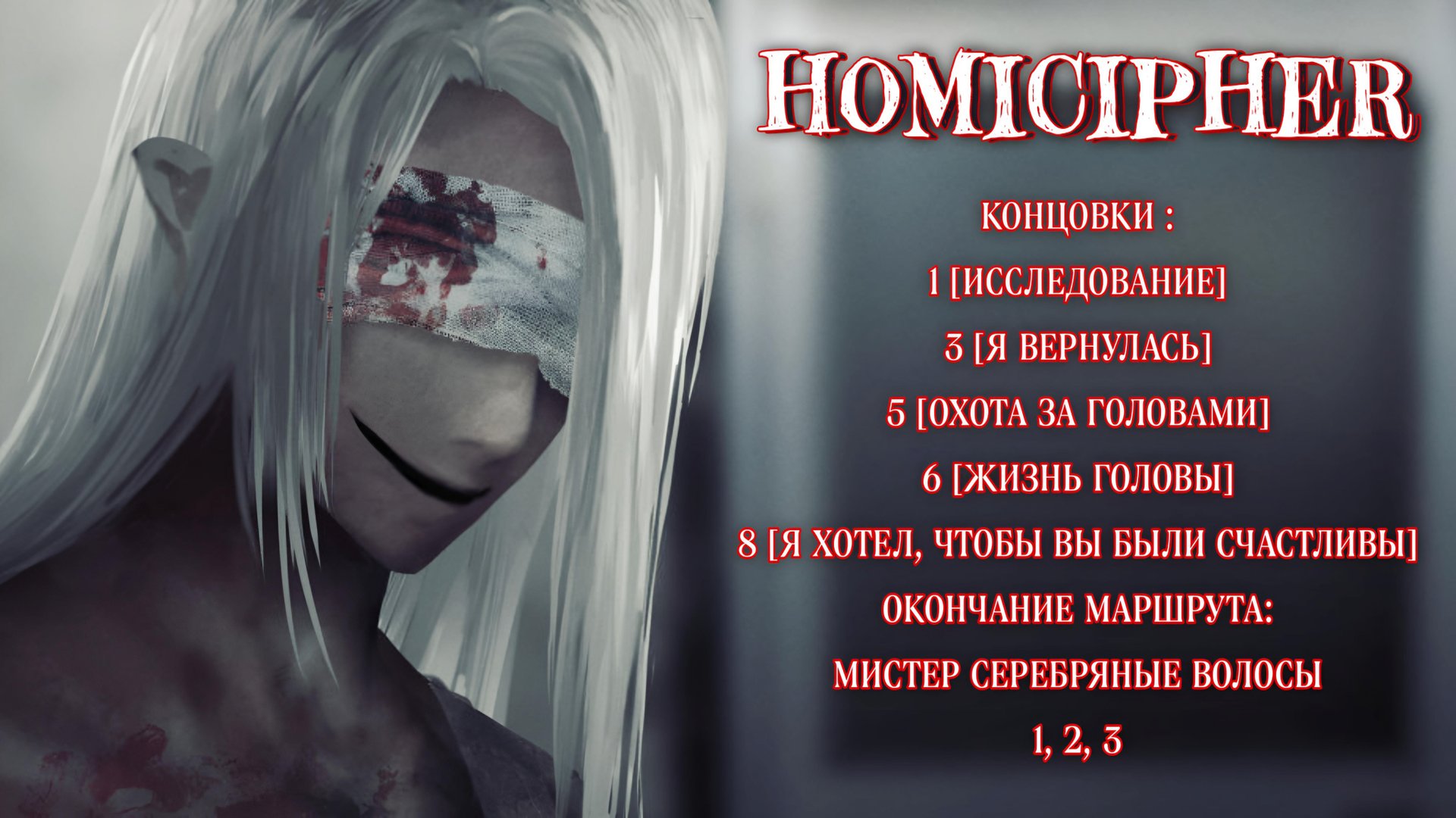 Homicipher| Концовки 1, 3, 5, 6, 8 | Перевод