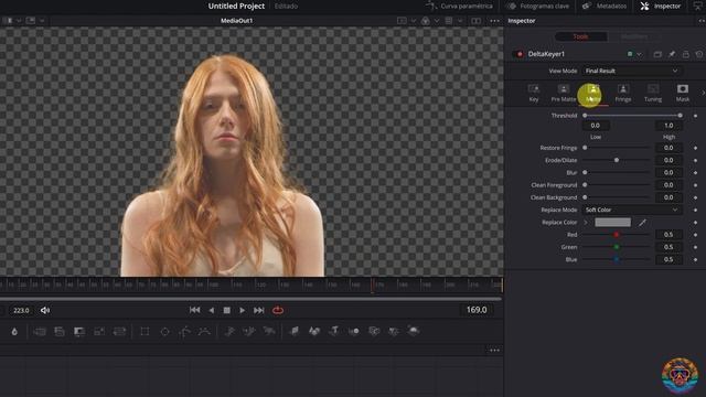 Как удалить зеленый ФОН в Davinci Resolve