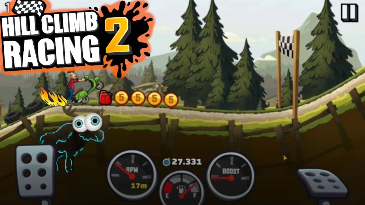 Hill Climb Racing 2 - с огоньком на скутере как PRO!!! ( Cool scooter ride!)