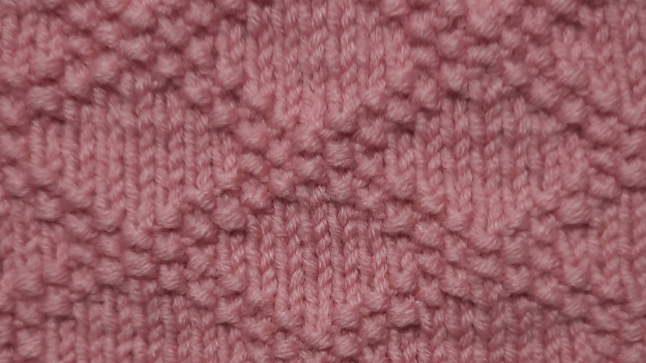 Ромбы из лицевых и изнаночных петель