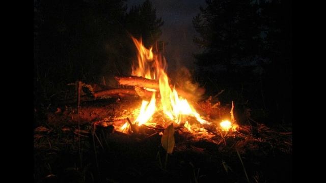 Расслабляющие Звуки Дождя и Потрескивающего Костра в Ночном Лесу.