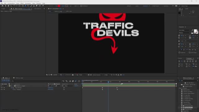 Запись экрана процесса анимации для рекламного ролика Traffic Devils