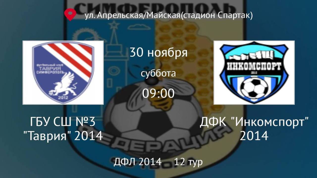 ГБУ СШ №3 Таврия vs ДФК Инкомспорт 2014