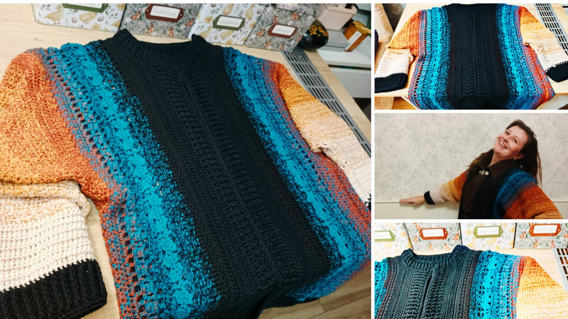 Часть 9. Кардиган Яркая Осень - вяжем рукова.mp4