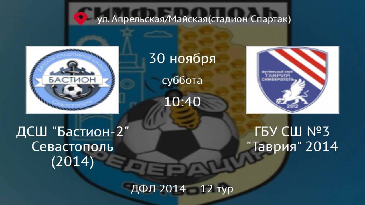 ГБУ СШ №3 Таврия vs ДСШ Бастион 2