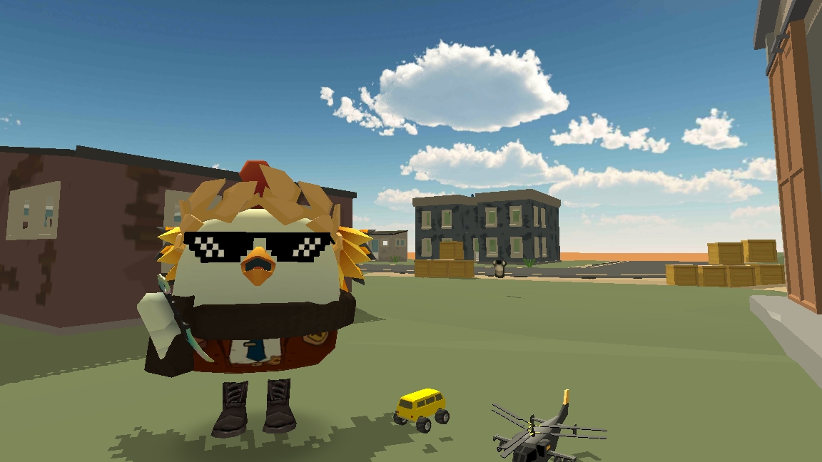 Баг в чикен Ган на машины и вертолёты