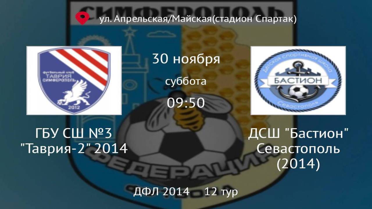 ГБУ СШ №3 Таврия 2 vs ДСШ Бастион