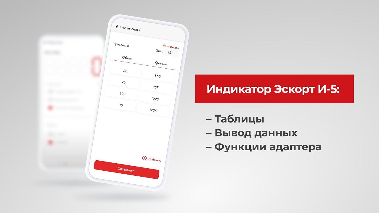 Индикатор Эскорт И-5: Таблицы. Вывод данных. Функции адаптера.