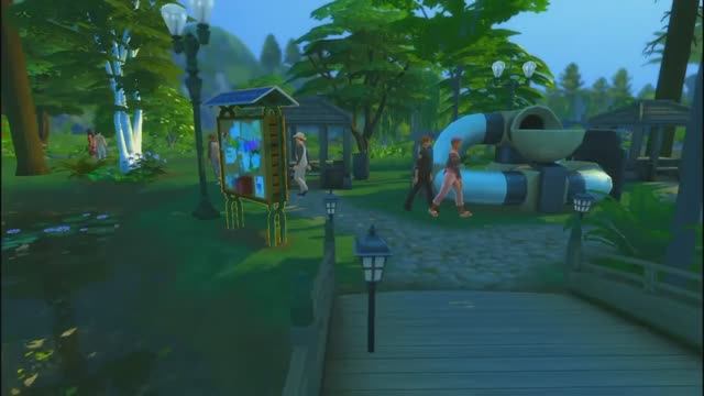 Парк🍂с магазинами и кафе(строительство в симс 4) NO CC #thesims4