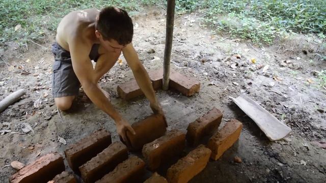 сухая кладка из самодельного кирпича:примитивные технологии 👍