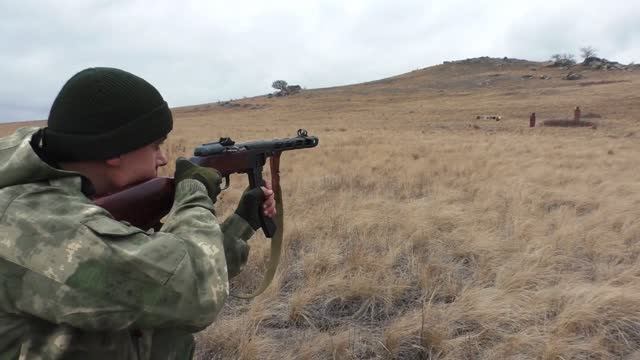 Стрельба из ППШ Под Патрон 9х19 Parabellum