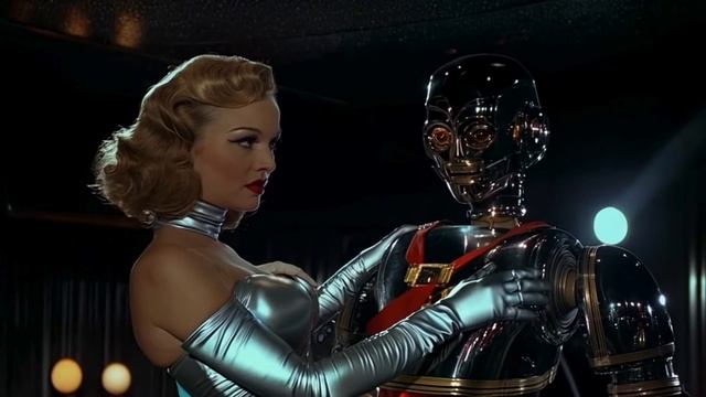 AI-Generated Vintage Sci-Fi： Women & Robots in a Retro Futuristic World