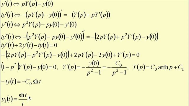 Решение дифференциальных уравнений с переменными коэффициентами операционным методом