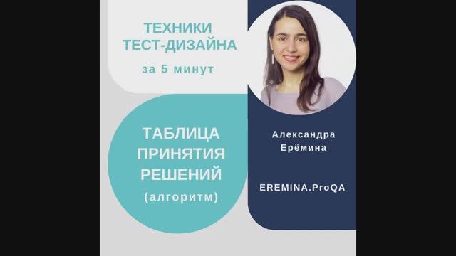 Техники тест-дизайна за 5 минут: таблица принятия решений (алгоритм построения)
