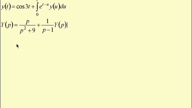 Решение интегральных уравнений операционным методом