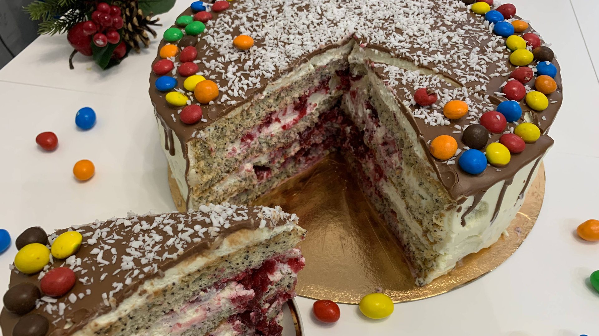 ПОТРЯСАЮЩЕ Вкусный и Нежный МАКОВЫЙ ТОРТ "ВИШНЕВАЯ ИДИЛЛИЯ "