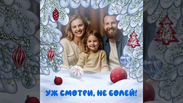 Музыкальная новогодняя открытка с фото №1