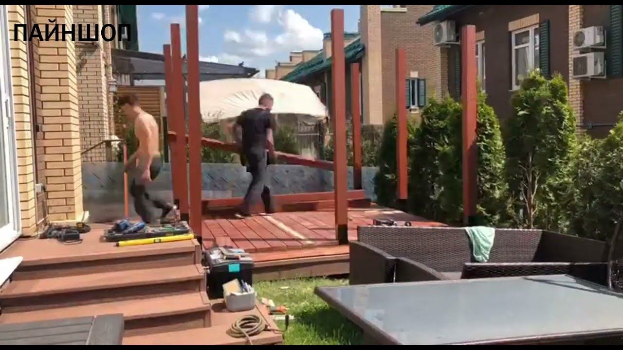 СБОРКА ДЕРЕВЯННОЙ БЕСЕДКИ ДЛЯ ДАЧИ "КЛЕОПАТРА"