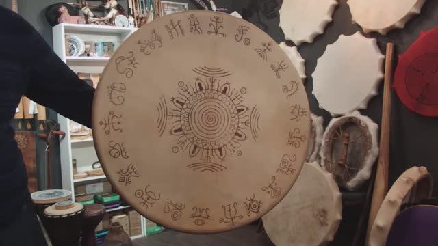 Бубен Siberian Shaman 60х60см / Шаманский бубен / Siberian Shamanic Circle drum / shamanic.moscow