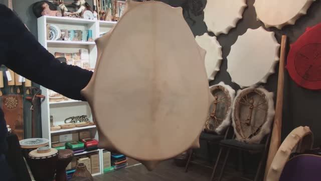 Шаманский бубен /Siberian Shamanic Egg with forged handle / Frame drum Handcrafted / shamanic.moscow